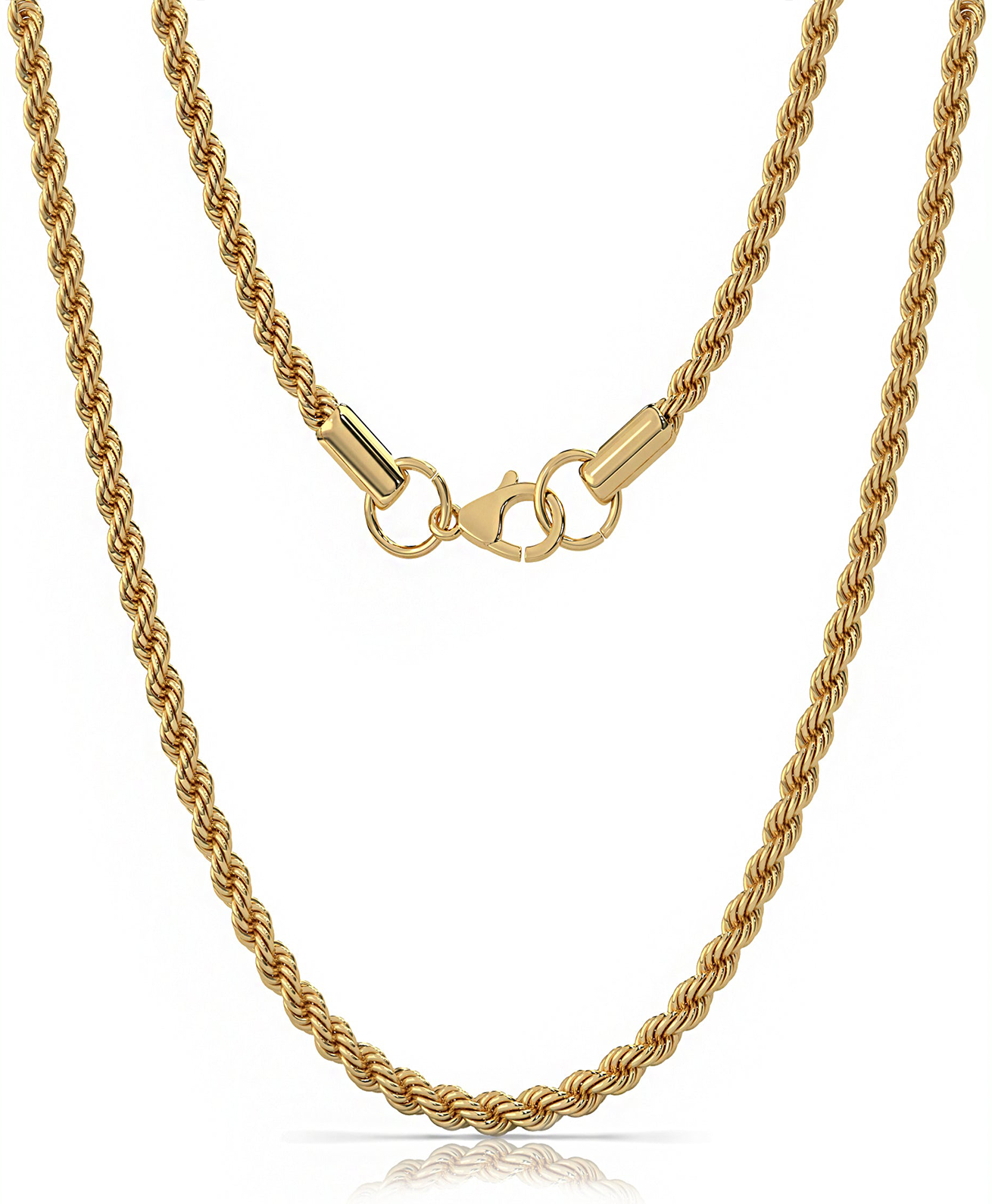 Rope Chain Ketting | Compleet RVS 60cm | Goud – Malinsi Jewelry