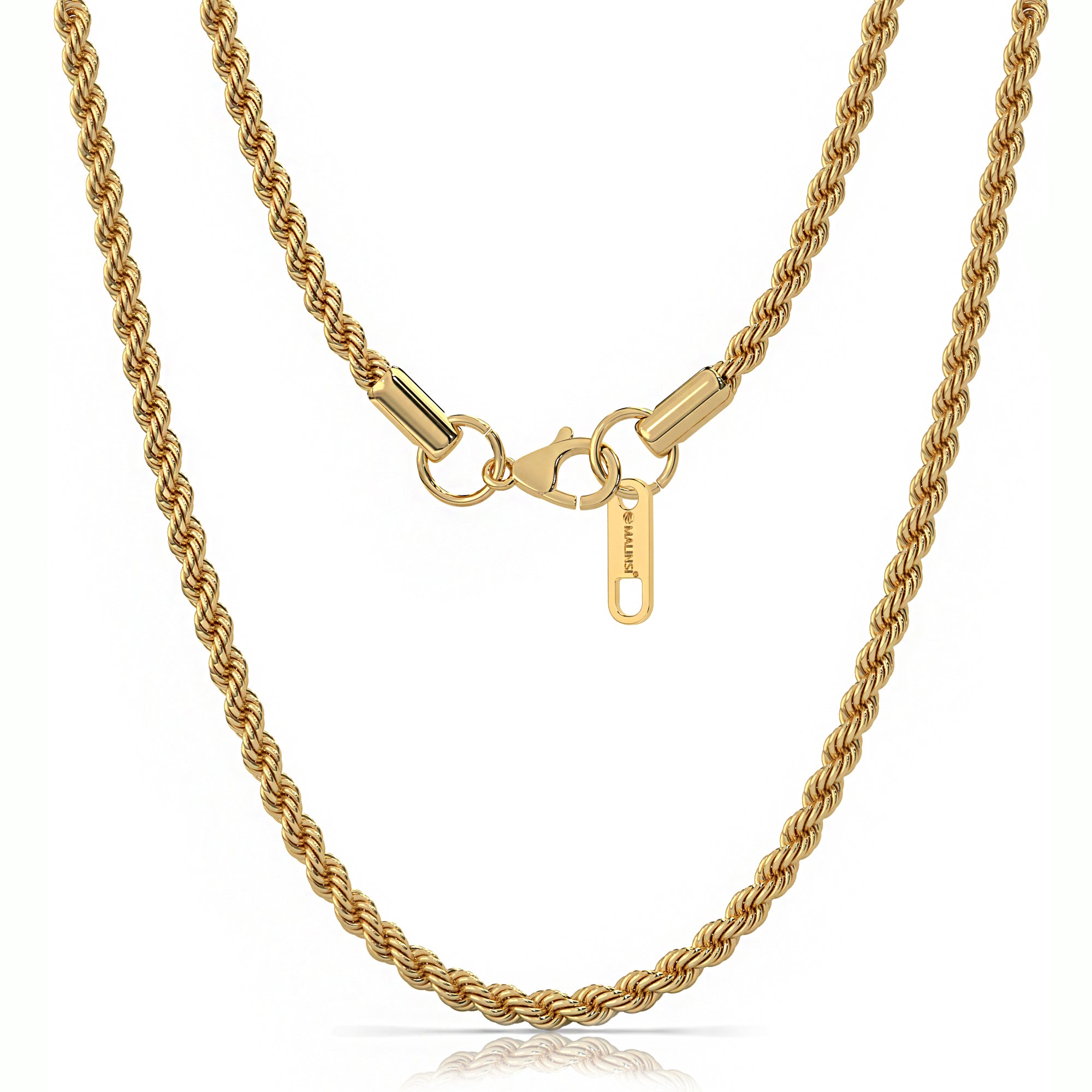Rope Chain Ketting | Compleet RVS 60cm | Goud – Malinsi Jewelry